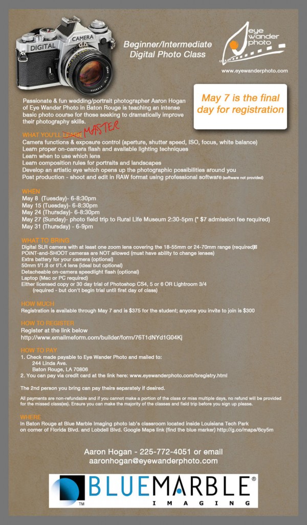 Basic beginner digital photo class in Baton Rouge May 8-31 | Eye Wander ...